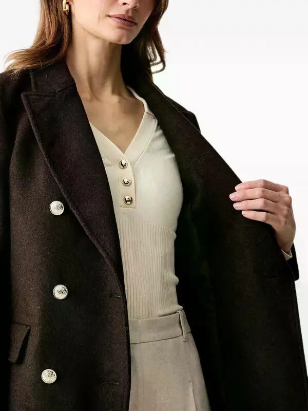 MORGAN Double-breasted Embossed-button Coat