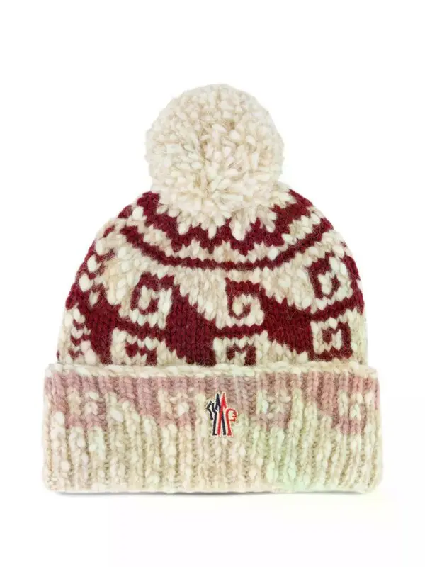 Moncler Pom-pom Intarsia-knit Beanie Hat