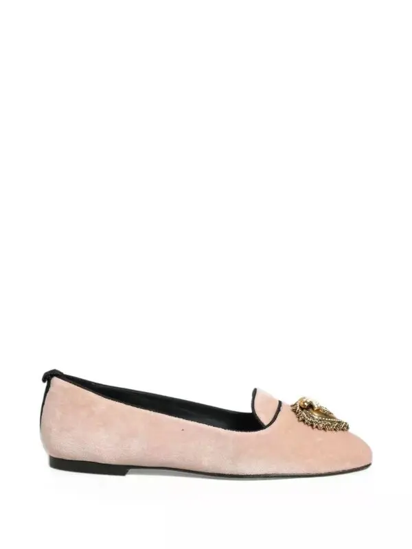Dolce & Gabbana Devotion Heart-plaque Loafers - Pink