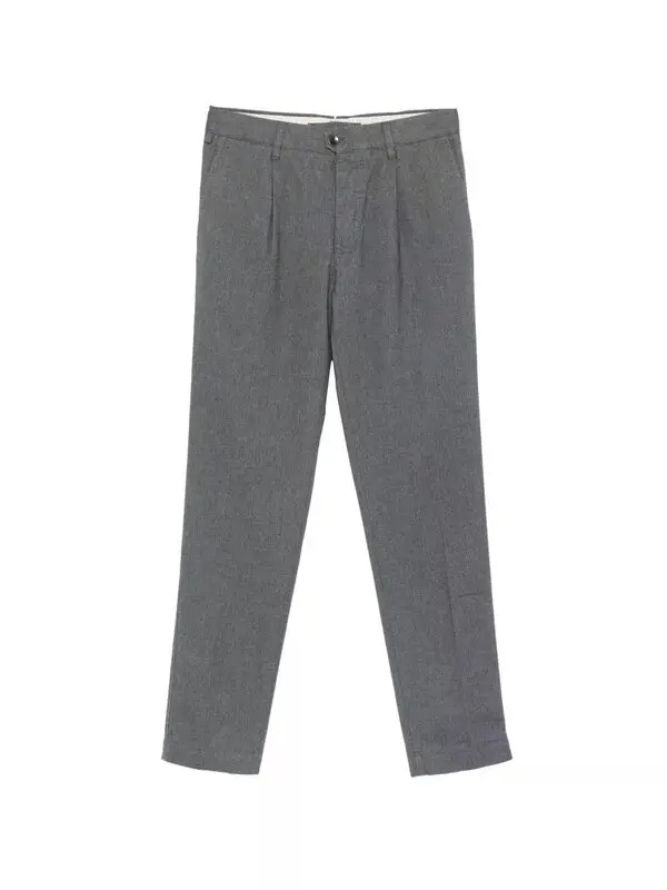 Incotex Herringbone-pattern Pleated Trousers