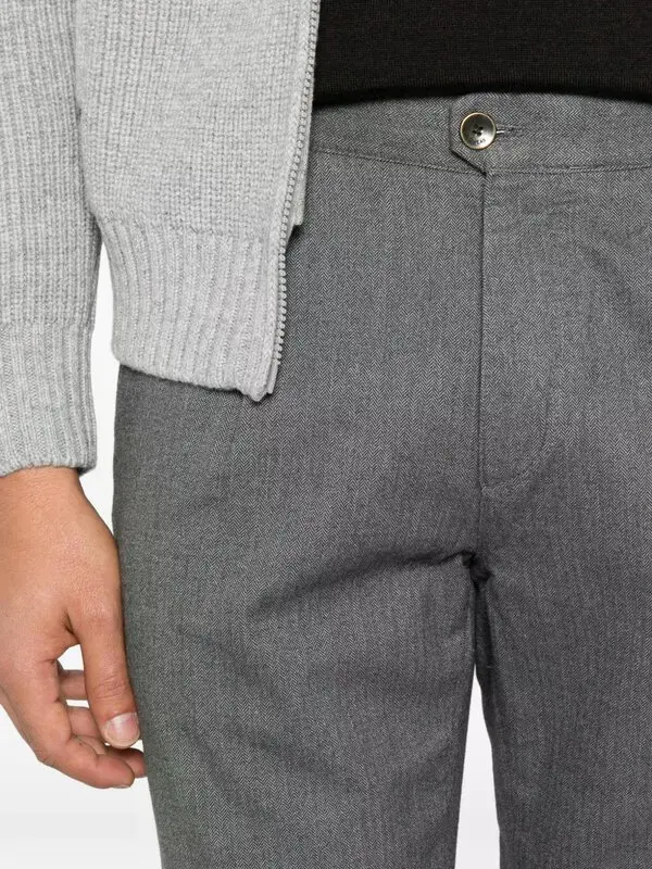 Incotex Herringbone-pattern Pleated Trousers