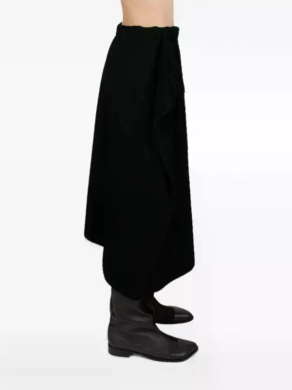NICCOLO PASQUALETTI Croc-effect Flared Asymmetric Midi Skirt