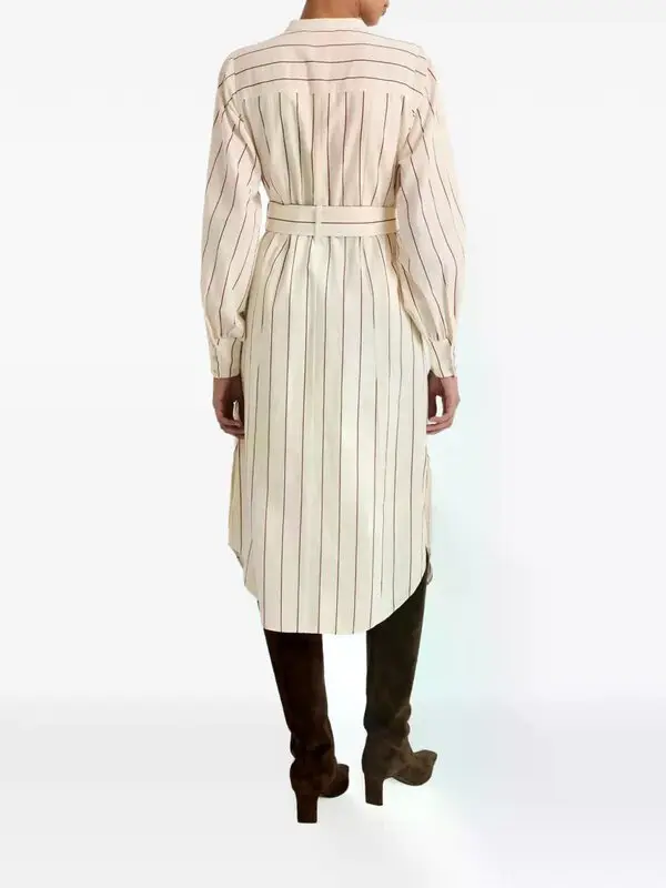 MARIE OLIVER Fletcher Embroidered Striped Midi Dress