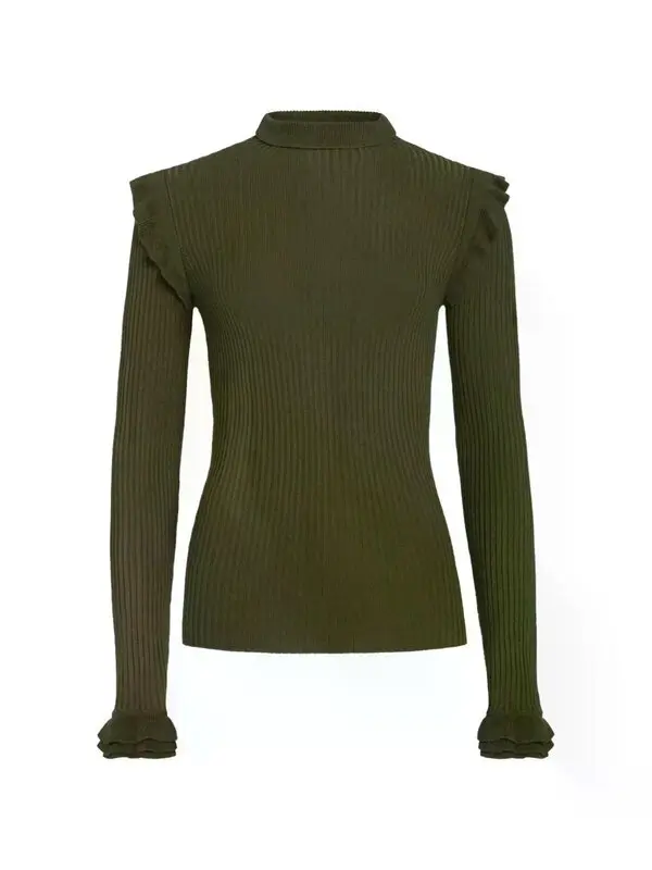 MARIE OLIVER Tinley Ruffled Ribbed Sweater