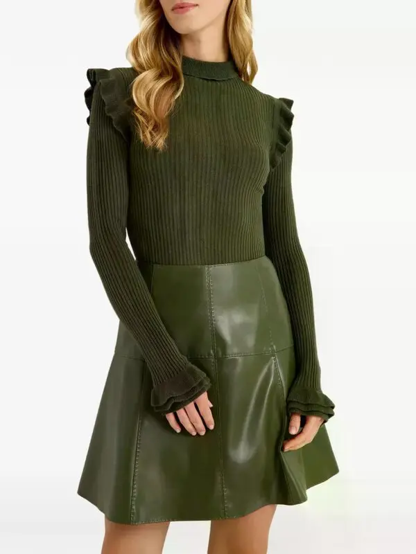 MARIE OLIVER Tinley Ruffled Ribbed Sweater