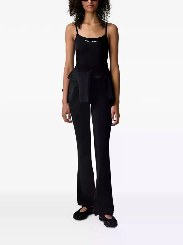 Sporty & Rich Joan Bold Logo-print Flared Jumpsuit