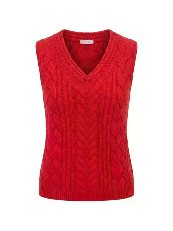 Malo Cable-knit V-neck Top