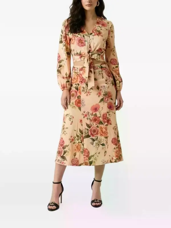 Guess Ryan Linen Midi Skirt