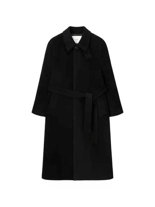 DUNST Belted Wool-blend Coat - Black