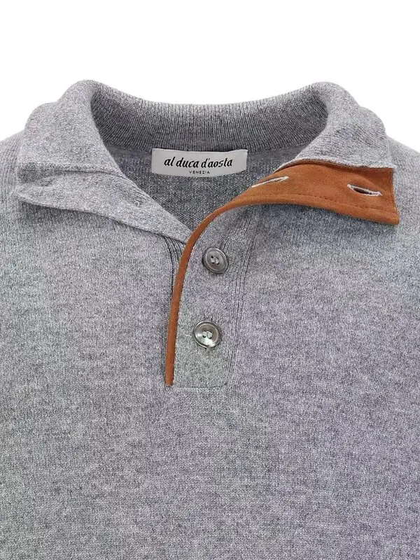 Al Duca D'aosta Suede-trimmed Cashmere Sweater