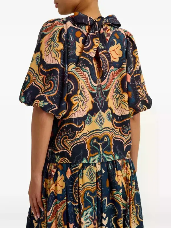 MARIE OLIVER Wren Paisley-print Puff-sleeve Top