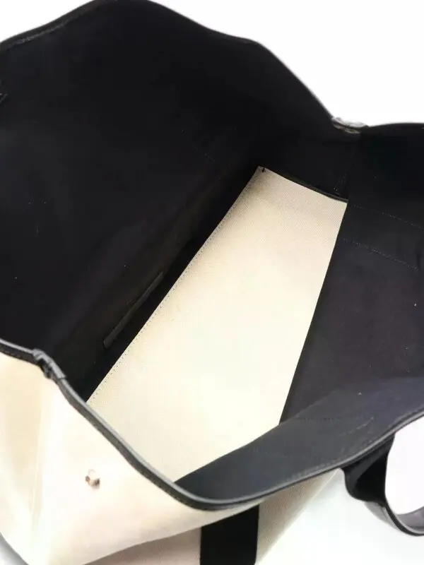 Balenciaga 2010s Navy Cabas Tote Bag - White