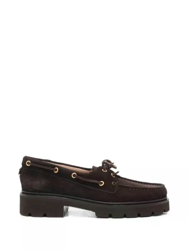 GIANVITO ROSSI Olonne Lug-sole Suede Boat Shoes
