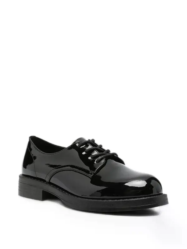 LINDA BAUMANN Patent-finish Lace-up Loafers
