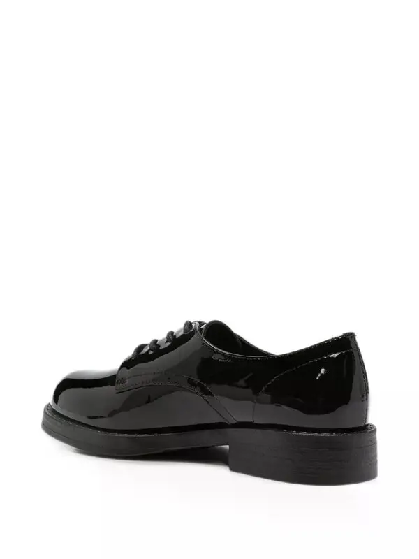 LINDA BAUMANN Patent-finish Lace-up Loafers