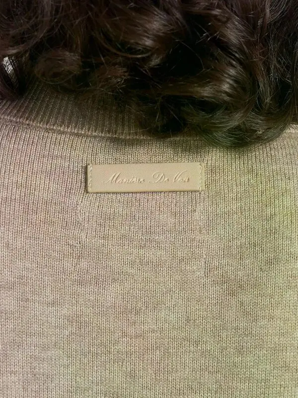 Manière De Voir Honorin Taupe Wool-blend Turtleneck Knit Bodysuit