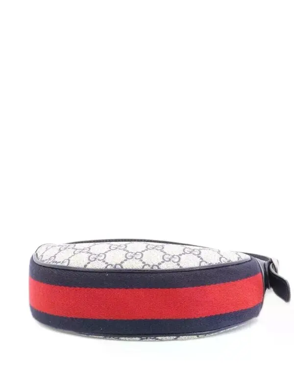 Gucci Ophidia Half Moon Bag Gg Coated Canvas Mini Hobo Bag - Blue
