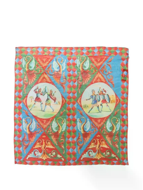 Dolce & Gabbana Printed Square Scarf - Red