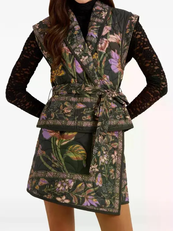 MARIE OLIVER Bowie Floral-print Quilted Vest