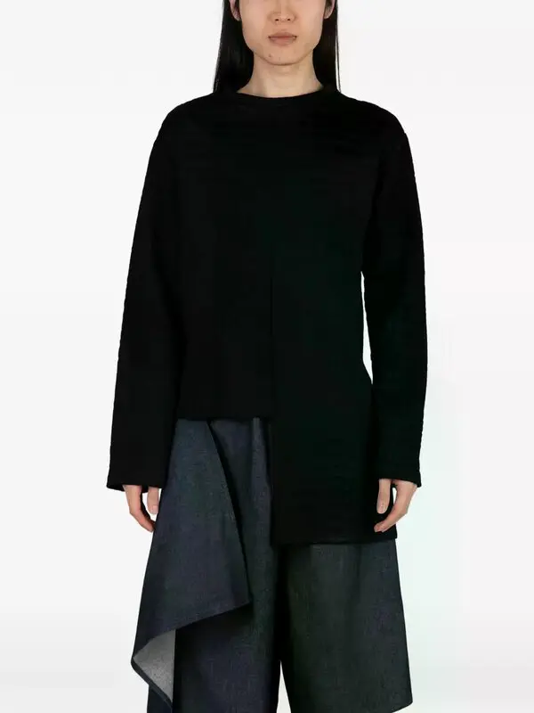 NICCOLO PASQUALETTI Croc-effect Long-sleeved Asymmetric T-shirt