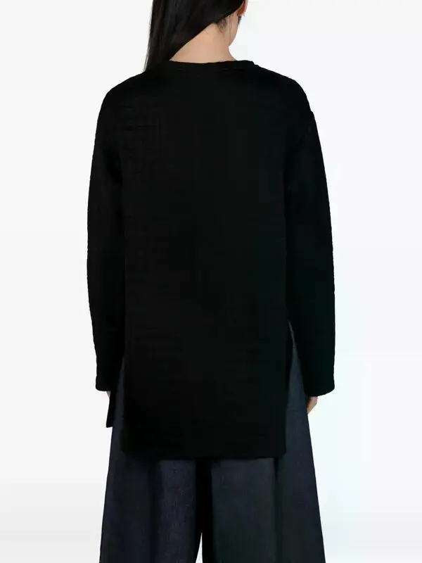 NICCOLO PASQUALETTI Croc-effect Long-sleeved Asymmetric T-shirt