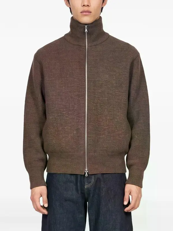SSSTEIN Ribbed-knit Zip-up Jacket
