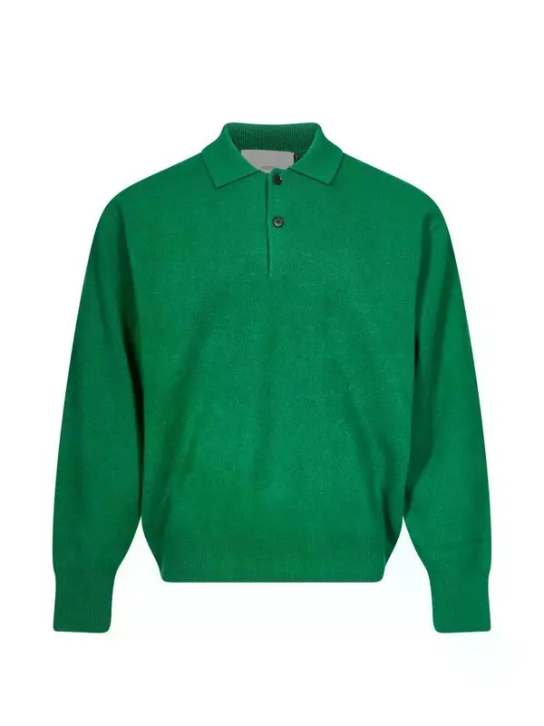 SSSTEIN Knitted Long-sleeve Polo Shirt - Green