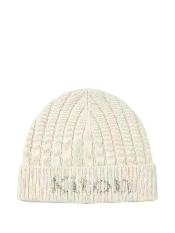 Kiton Logo-knit Ribbed Beanie Hat - Neutrals
