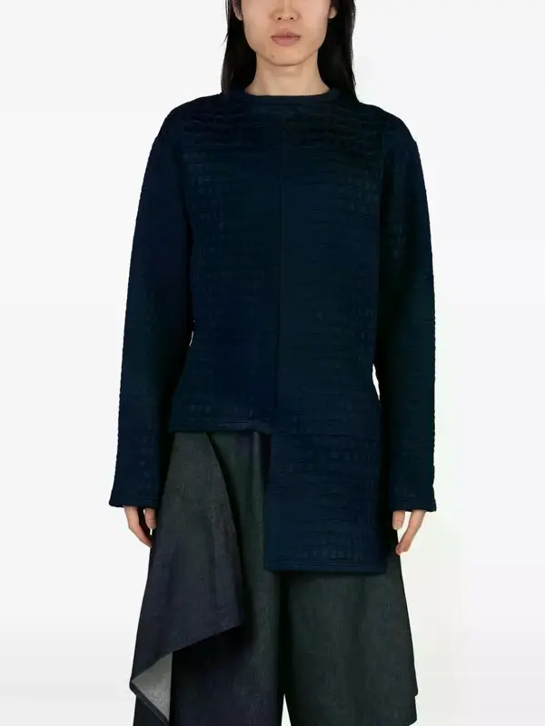 NICCOLO PASQUALETTI Crocodile-effect Asymmetric Long-sleeved T-shirt