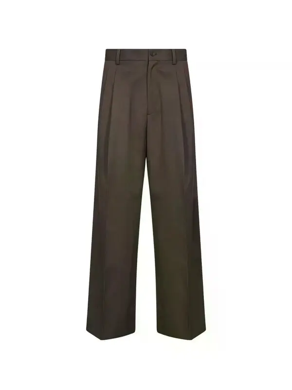 SSSTEIN Pleated Wide-leg Trousers - Brown