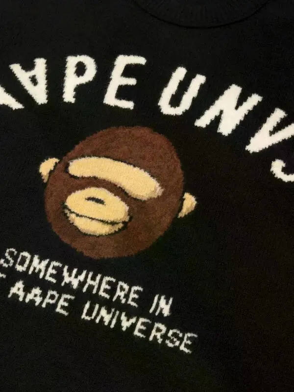 AAPE BY *A BATHING APE Graphic-knit Sweater - Black
