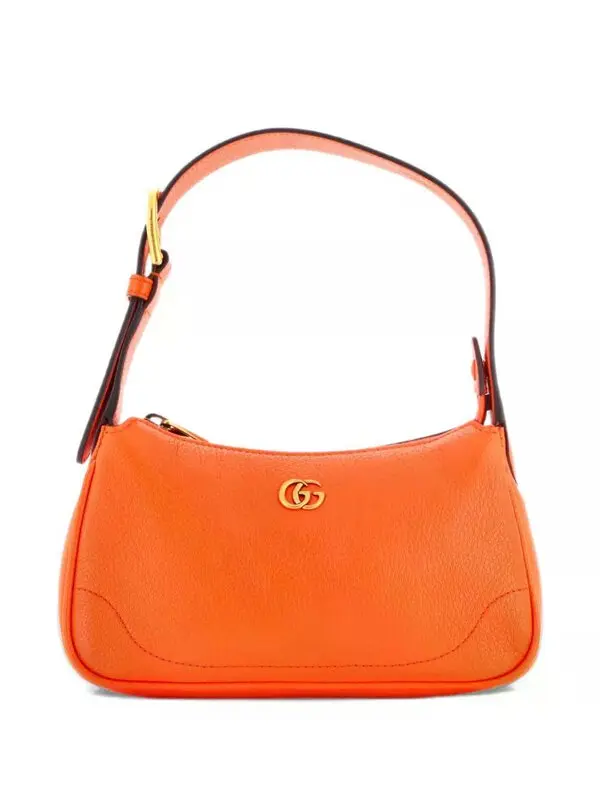 Gucci Aphrodite Leather Mini Shoulder Bag - Orange