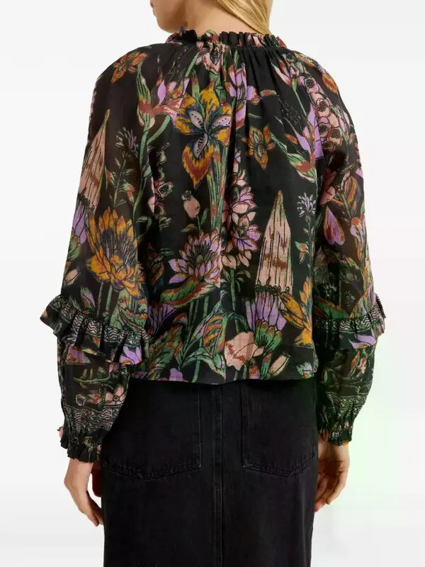 MARIE OLIVER Umika Floral-print Ruffled Blouse