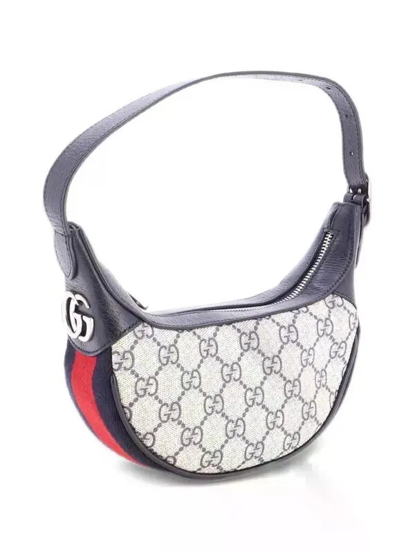 Gucci Ophidia Half Moon Bag Gg Coated Canvas Mini Hobo Bag