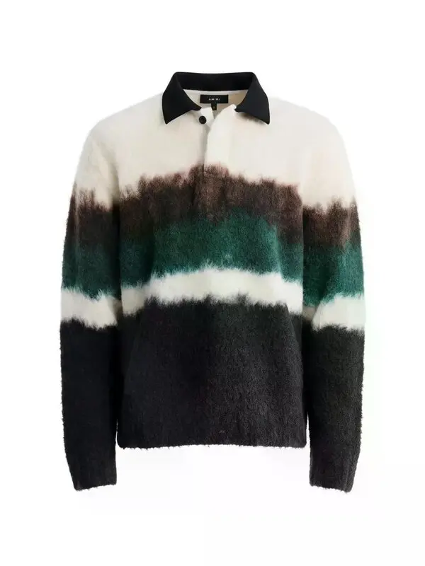 Sacai Chusen-dyed Knit Polo Sweater - Neutrals