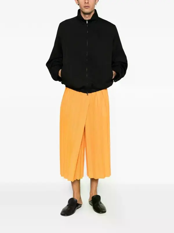 Issey Miyake Edge Ensemble Pleated Cropped Trousers