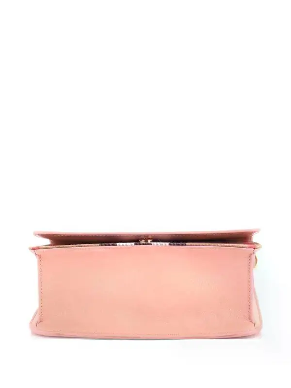 Burberry Mackford Leather And House Check Canvas Small Shoulder Bag