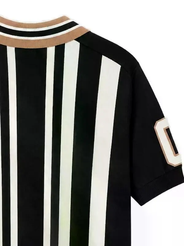Moschino Striped Logo-patch Polo Shirt