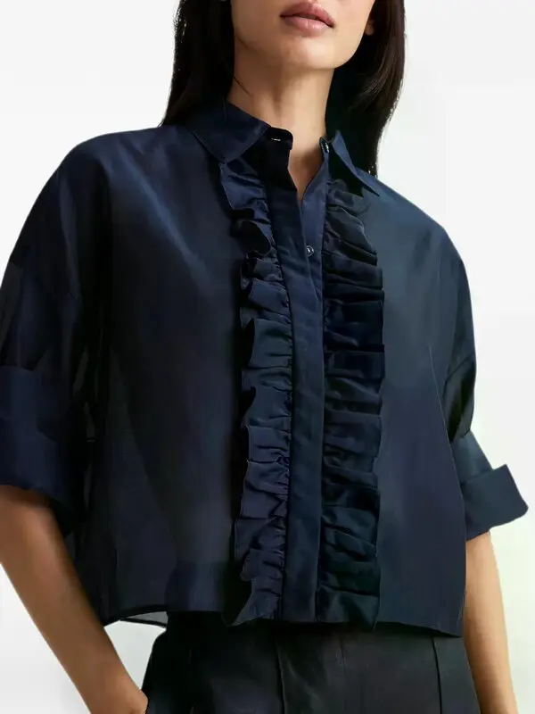 TWP Nextex Ruffle-trimmed Organza Shirt