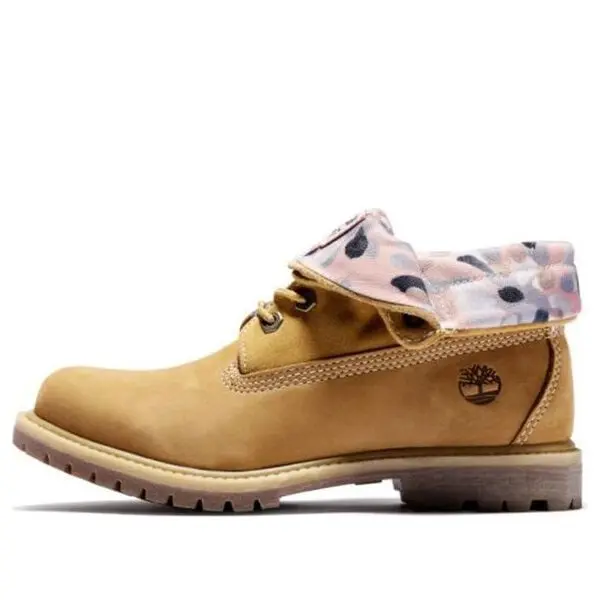 Timberland Roll Top Boots Basic 'wheat With Dot Print - Yellow/pink/blue