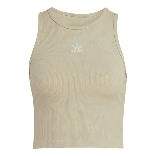 Adidas Originals Essentials Ribbed Tank Top 'stone Khaki
