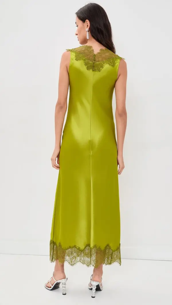 SIMONMILLER Bea Satin Lace Midi Dress