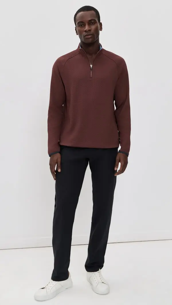 RHONE Founder's Golf 1/4 Zip - Cherry Bark