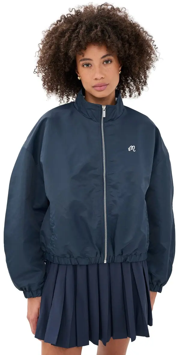 MALBON Delphine Script Bomber Jacket - Navy