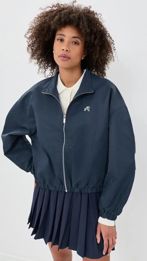 MALBON Delphine Script Bomber Jacket - Navy