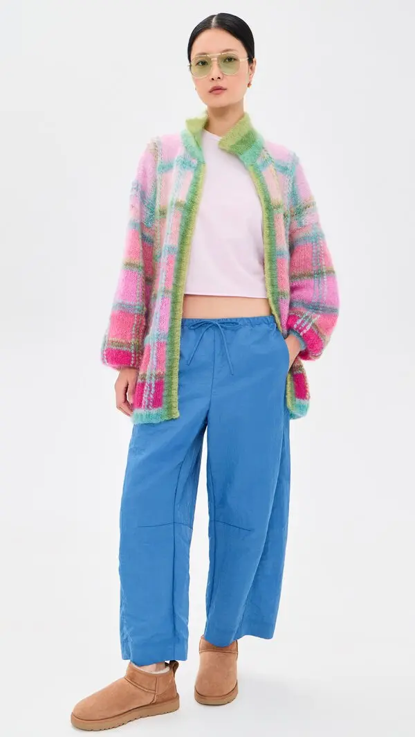 ROSE CARMINE Tartan Long Jacket