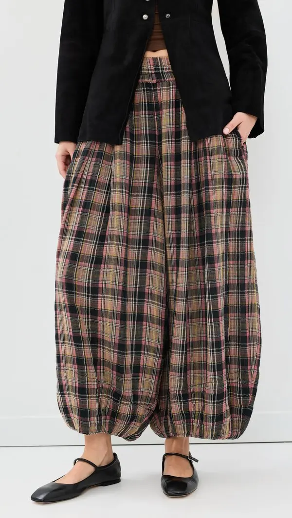 Free People Moonflower Plaid Balloon Pants