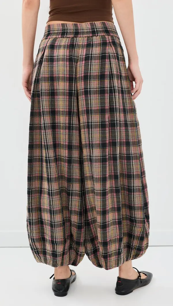 Free People Moonflower Plaid Balloon Pants