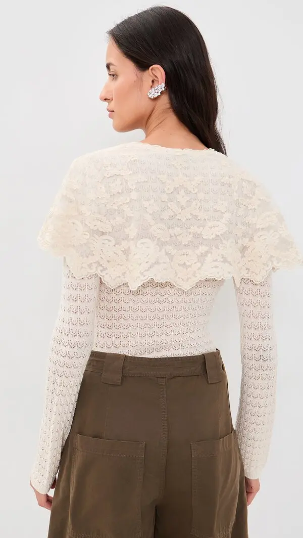 Sea Chandra Lace Long Sleeve Cape Cardigan