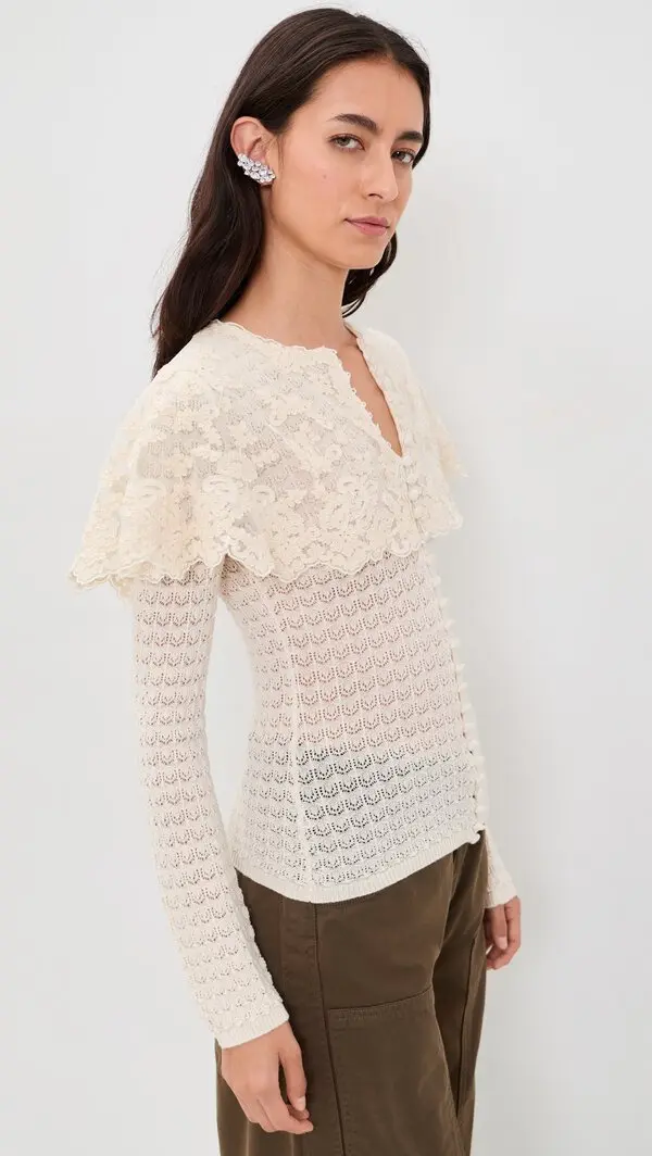 Sea Chandra Lace Long Sleeve Cape Cardigan